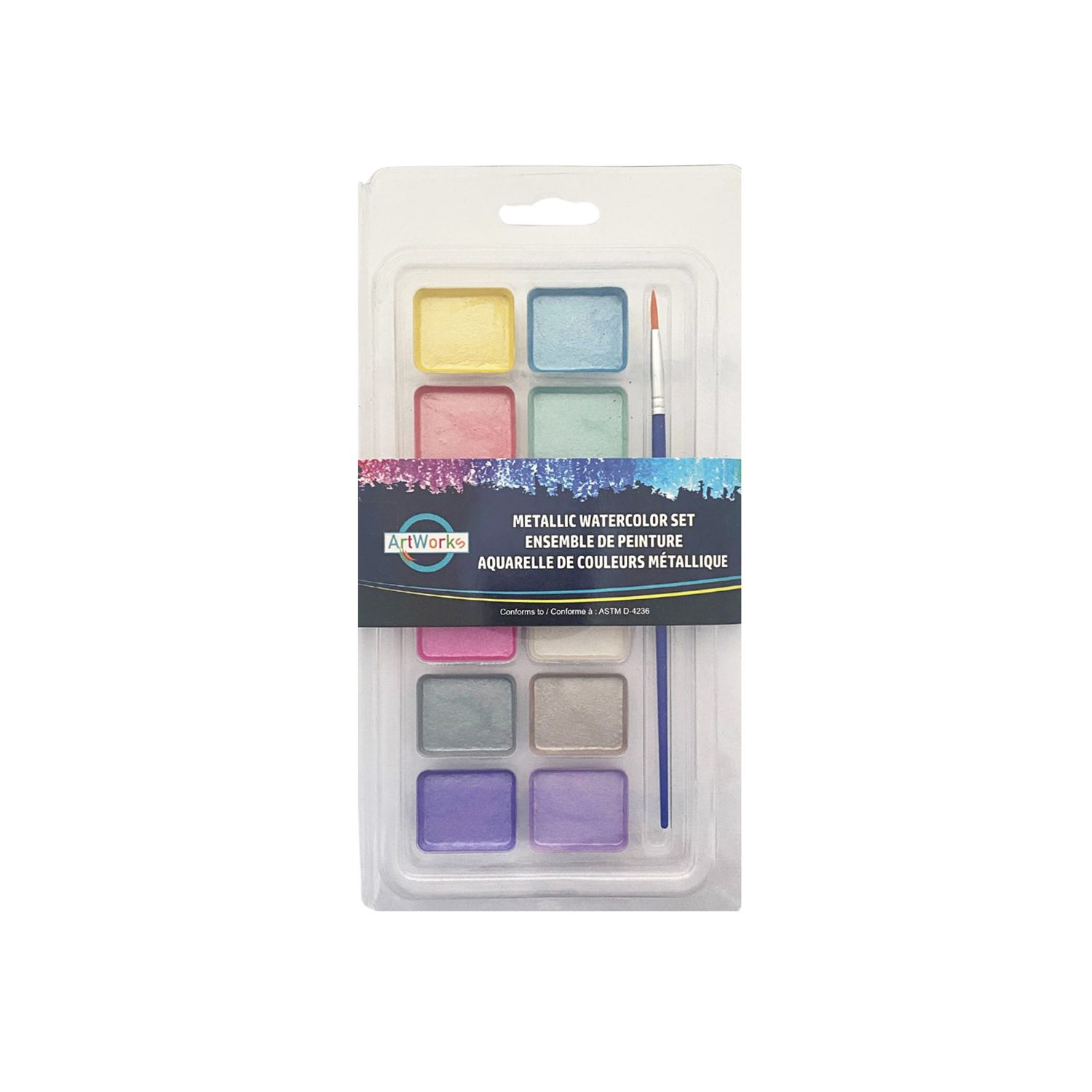 12 Color Metallic Semi-Dry Watercolor Set - DBLG Import