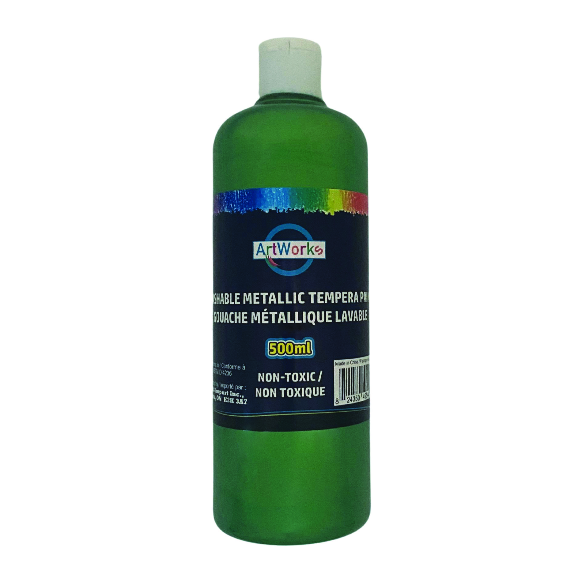 500ml Metallic Green Washable Tempera Paint - DBLG Import